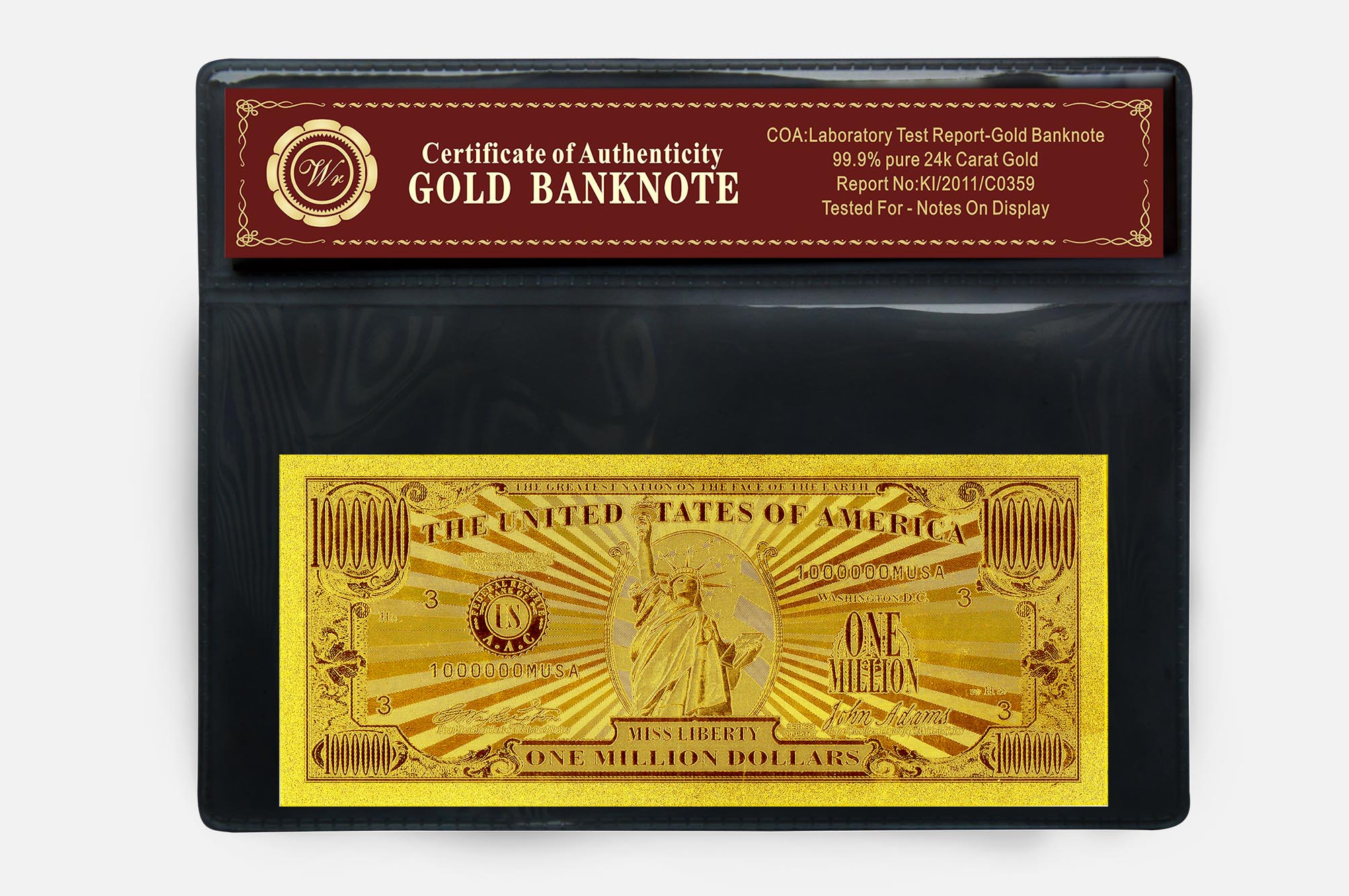 Jewelryroom.com - AWESOME ! US MILLION DOLLAR BANKNOTE 24K GOLD USA ...