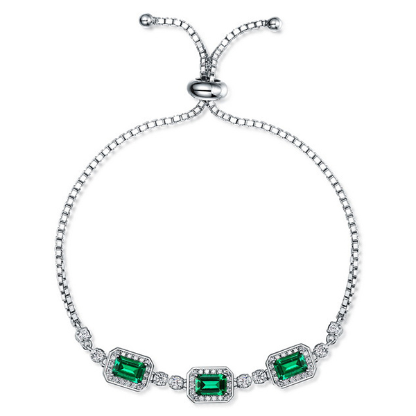 Jewelryroom.com - NEW!! LAB EMERALD & CREATED WHITE SAPPHIRE 925 ...