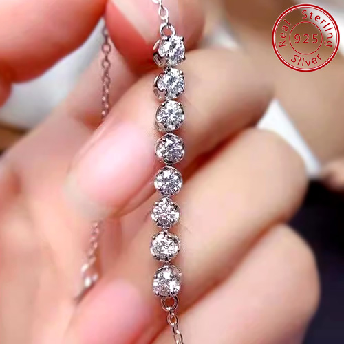 Jewelryroom.com - NEW!! 0.80 CT DIAMOND MOISSANITE 925 STERLING SILVER BRACELET - Item #: 705481