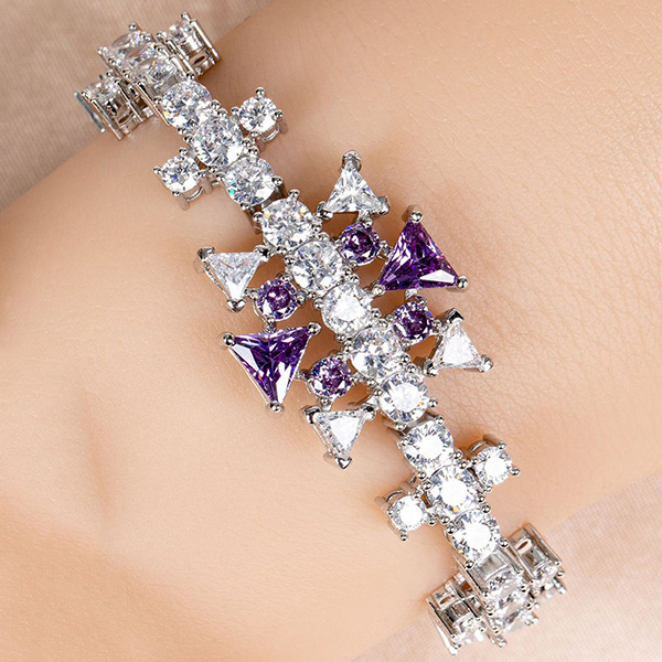 Jewelryroom.com - NEW! CREATED AMETHYST 18K WHITE GOLD PLATED GERMAN ...