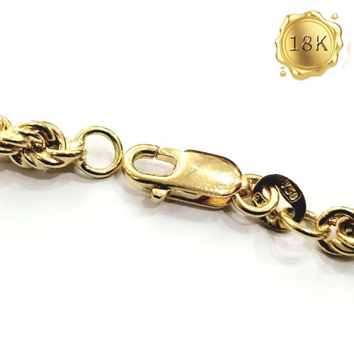 Jewelryroom.com - 20CM 1.50G AU750 ROPE CHAIN 18KT SOLID GOLD MENS ...