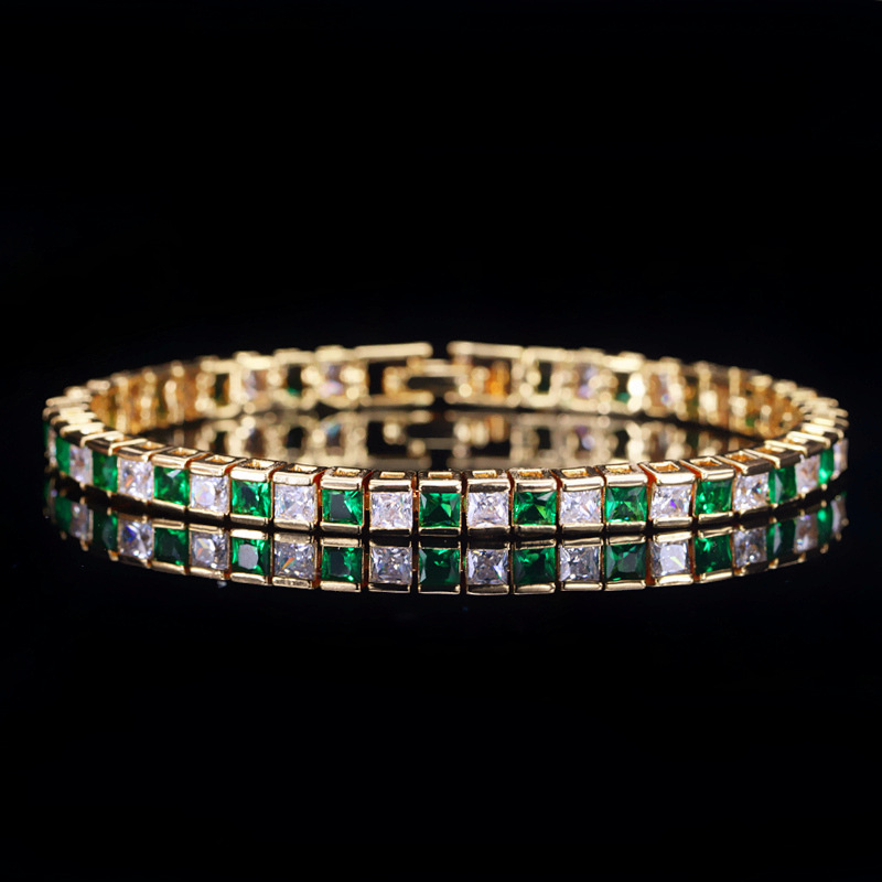 Jewelryroom.com - NEW! SPARKLING CREATED EMERALD 18K YELLOW GOLD PLATED ...