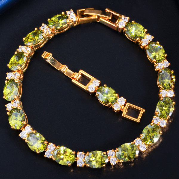 Jewelryroom.com - NEW! SPARKLING CREATED PERIDOT 18K YELLOW GOLD PLATED ...