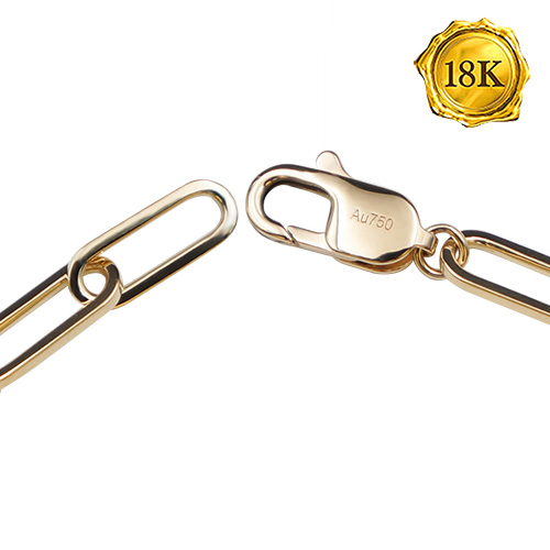 Jewelryroom.com - 20CM 8.9G AU750 PAPERCLIP CHAIN 18KT SOLID GOLD ...