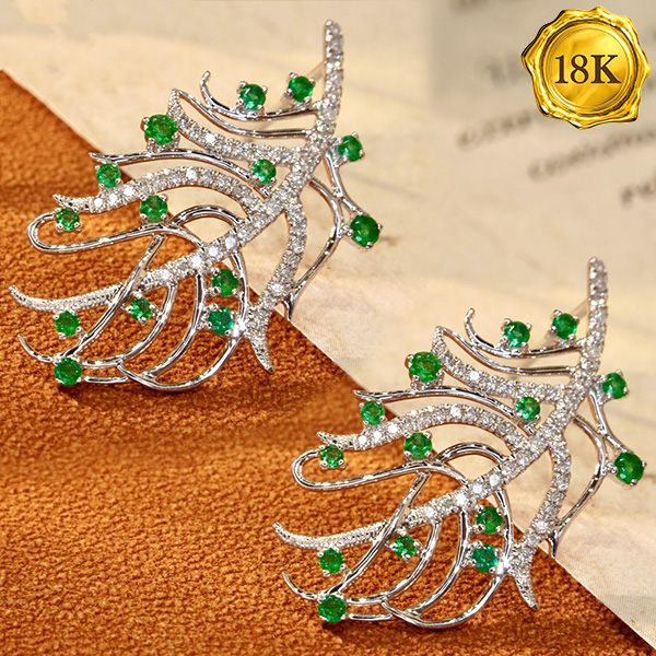 Jewelryroom.com - LUXURY COLLECTION ! 0.42 CT GENUINE EMERALD & 0.36 CT ...