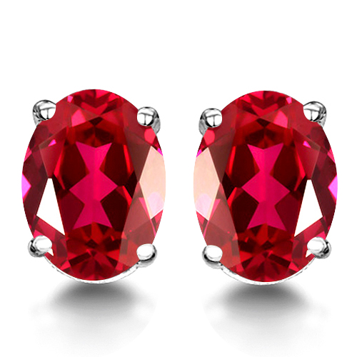 Jewelryroom.com - 5.86 CT RUSSIAN RUBY 10KT SOLID GOLD EARRINGS STUD ...
