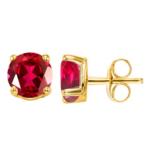 Jewelryroom.com - 2.10 CT RUSSIAN RUBY 10KT SOLID GOLD EARRINGS STUD ...