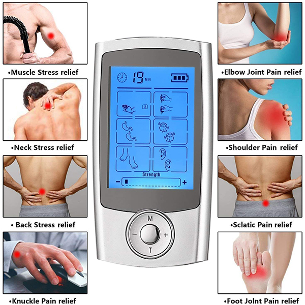 Jewelryroom.com - EMS TENS UNIT MUSCLE STIMULATOR WITH 8 ELECTRODE PADS ...