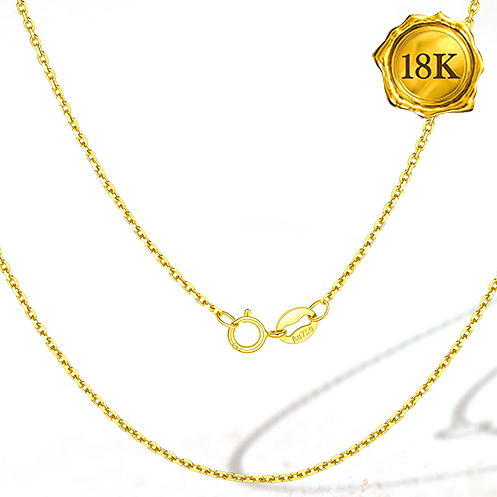 Jewelryroom.com - 18 INCHES AU750 18KT SOLID GOLD CABLE CHAIN NECKLACE - Item #: 688827