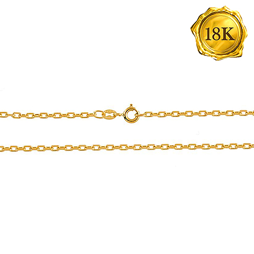 Jewelryroom.com - 18 INCHES AU750 18KT SOLID GOLD CABLE CHAIN NECKLACE ...