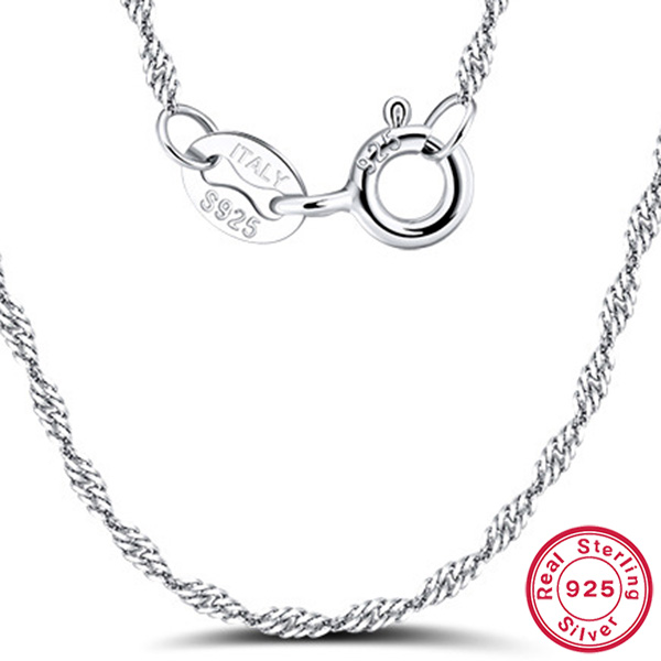 Jewelryroom.com - 60CM ITALY SINGAPORE CHAIN 925 STERLING SILVER NECKLACE - Item #: 701470