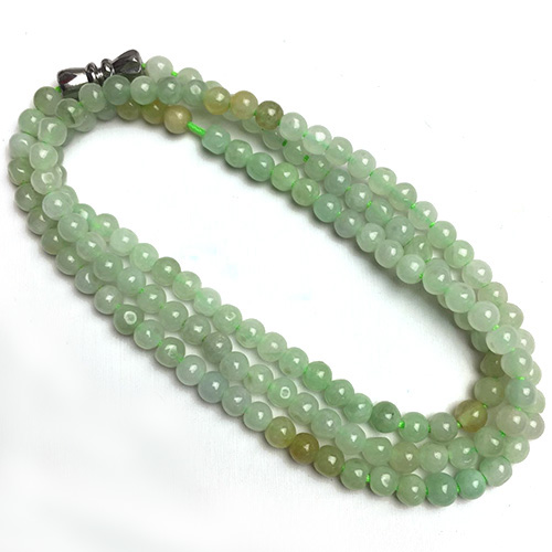 Jewelryroom.com - ALL NATURAL 3.5MM MULTI COLOR JADE NECKLACE - Item ...