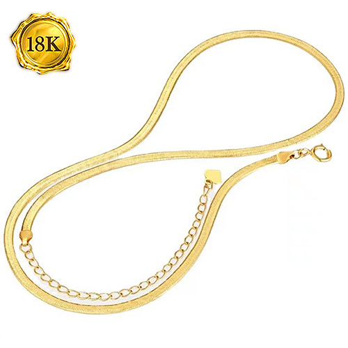 Jewelryroom.com - LUXURIANT ! 42CM 4.1G 18KT SOLID GOLD SNAKE CHAIN ...