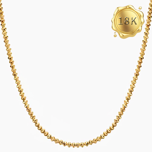 Jewelryroom.com - EXCLUSIVE ! 45CM 18 INCHES AU750 BEAD CHAIN 18KT SOLID GOLD NECKLACE - Item ...