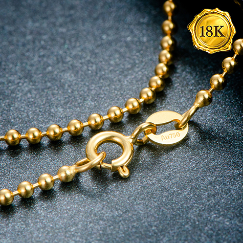 Jewelryroom.com - 40CM AU750 BEAD CHAIN 18KT SOLID GOLD NECKLACE - Item ...