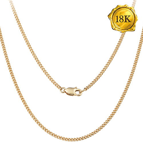 Jewelryroom.com - 65CM 3.0G AU750 CURB CHAIN 18KT SOLID GOLD NECKLACE ...
