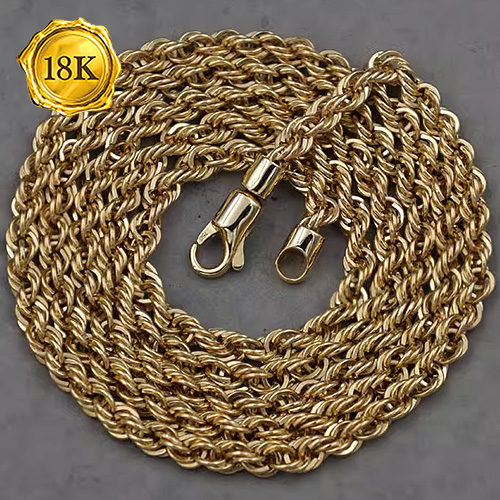 Jewelryroom.com - 50CM AU750 ROPE CHAIN 18KT SOLID GOLD MENS NECKLACE ...