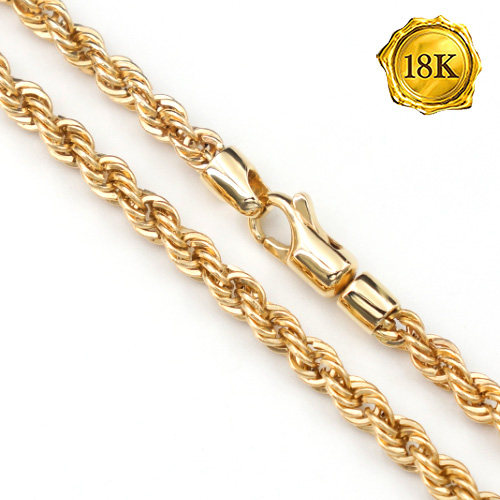 Jewelryroom.com - 50CM AU750 ROPE CHAIN 18KT SOLID GOLD MENS NECKLACE ...