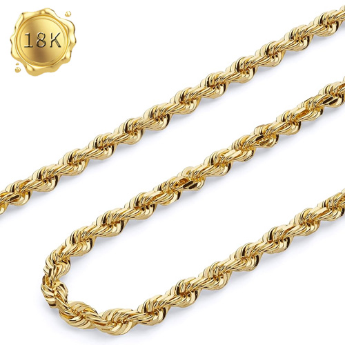Jewelryroom.com - 55CM AU750 ROPE CHAIN 18KT SOLID GOLD NECKLACE - Item ...