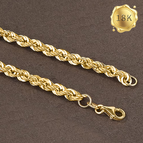 Jewelryroom.com - 55CM 4.0G AU750 ROPE CHAIN 18KT SOLID GOLD MENS ...