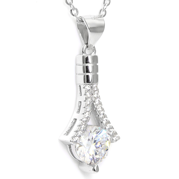 Jewelryroom.com - LAB CREATED DIAMOND 925 STERLING SILVER PENDANT WITH ...