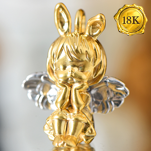 Jewelryroom.com - 18KT TWO-TONE SOLID GOLD ANGEL PENDANT - Item #: 643609