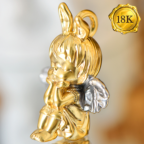 Jewelryroom.com - 18KT TWO-TONE SOLID GOLD ANGEL PENDANT - Item #: 643609