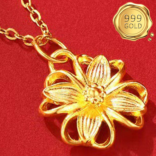 Jewelryroom.com - AWESOME ! 3D FLOWER 24KT SOLID GOLD PENDANT - Item ...