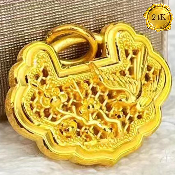 Jewelryroom.com - AWESOME ! LONGEVITY LOCK 24KT SOLID GOLD PENDANT ...