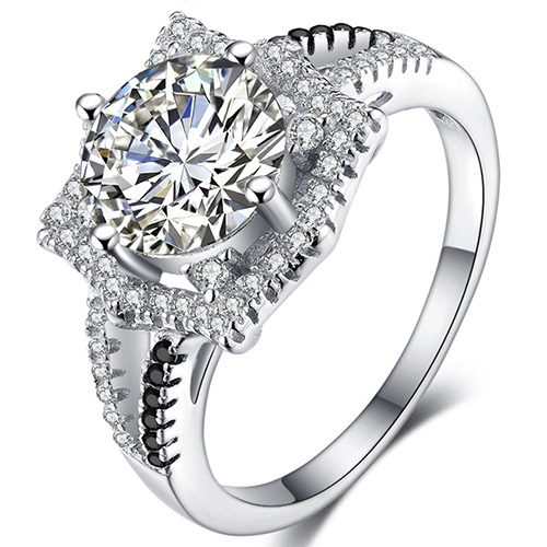 Jewelryroom.com - NEW! (C375) DIAMOND ENGAGEMENT PURE 925 STERLING ...