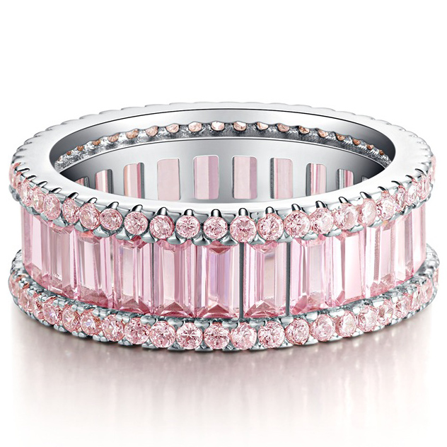 Jewelryroom.com - NEW!! CREATED PINK SAPPHIRE 925 STERLING SILVER RING ...