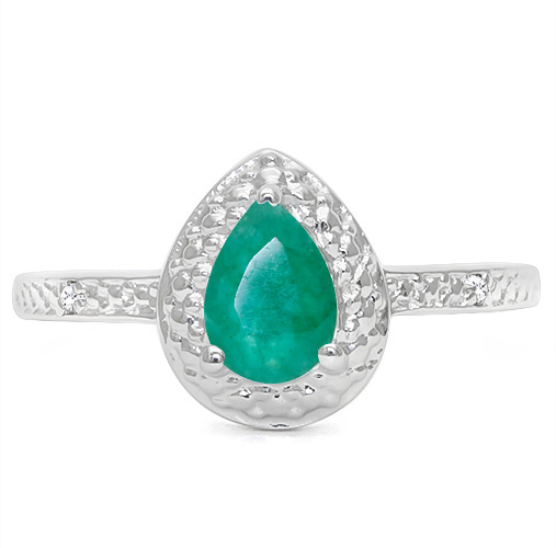 Jewelryroom.com - 1/2 CT ENHANCED GENUINE EMERALD & DIAMOND 925 ...