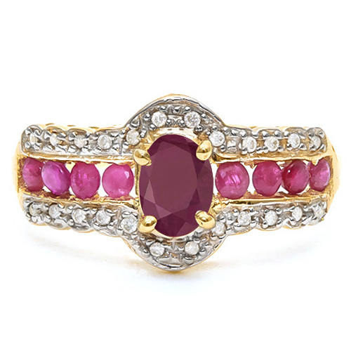 Jewelryroom.com - 4/5 CT RUBY & 1/5 CT DIAMOND 925 STERLING SILVER RING ...
