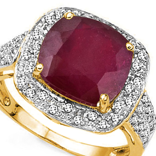 Jewelryroom.com - 4.30 CT RUBY & 1/4 CT DIAMOND 925 STERLING SILVER ...