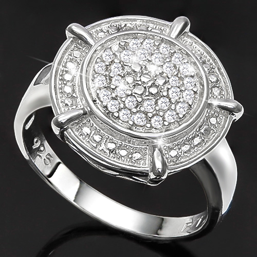 Jewelryroom.com - 1/5 CARAT (30 PCS) DIAMOND 925 STERLING SILVER ENGAGEMENT RING - Item #: 509981