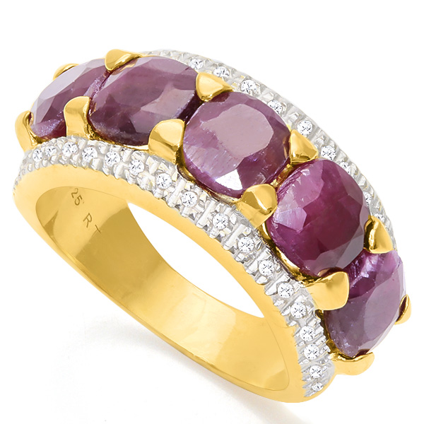 Jewelryroom.com - 6.00 CT RUBY & 1/5 CT DIAMOND 925 STERLING SILVER ...