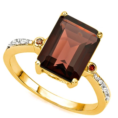 Jewelryroom.com - 3.90 CT GARNET & DIAMOND 10KT SOLID GOLD RING - Item ...