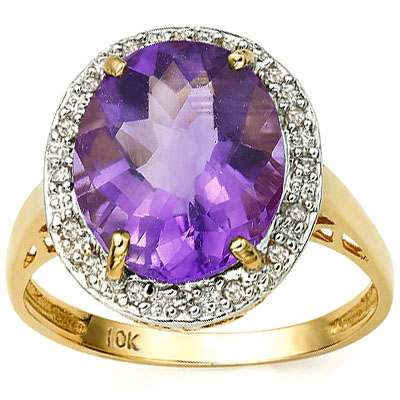 Jewelryroom.com - STUNNING ! 4.38 CT AMETHYST & GENUINE DIAMOND (VS ...
