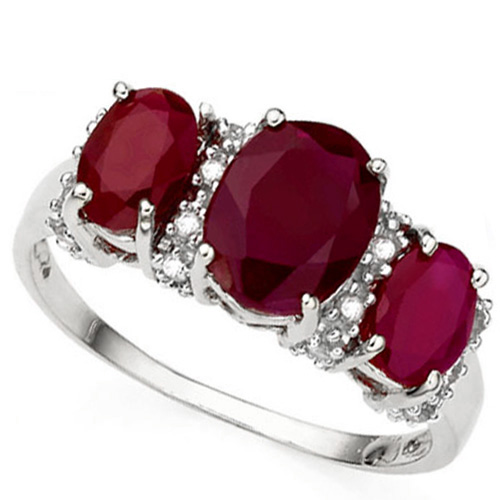 Jewelryroom.com - 2.40 CT RUBY & DIAMOND 925 STERLING SILVER RING ...
