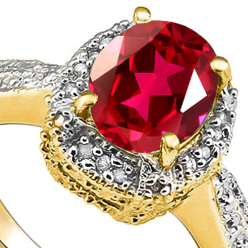 Jewelryroom.com - 2.23 CT RUSSIAN RUBY & DIAMOND 10KT SOLID GOLD RING ...