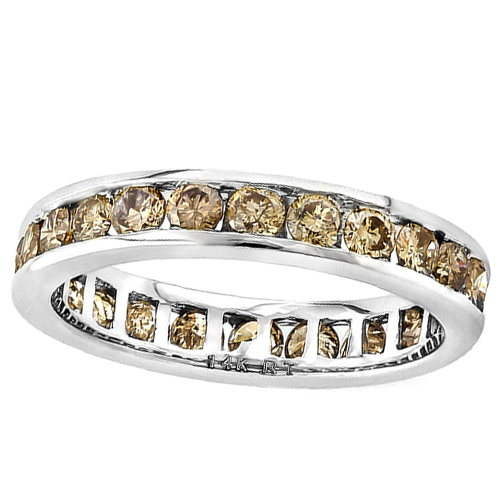 Jewelryroom.com - 1.38 CT CHOCOLATE DIAMOND 14KT SOLID GOLD ETERNITY ...