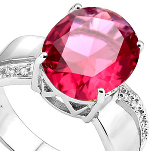 Jewelryroom.com - 5.00 CT CREATED RUBY & DIAMOND 925 STERLING SILVER ...