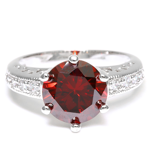 Jewelryroom.com - CREATED GARNET & LAB CREATED DIAMOND 18K GOLD PLATED ...