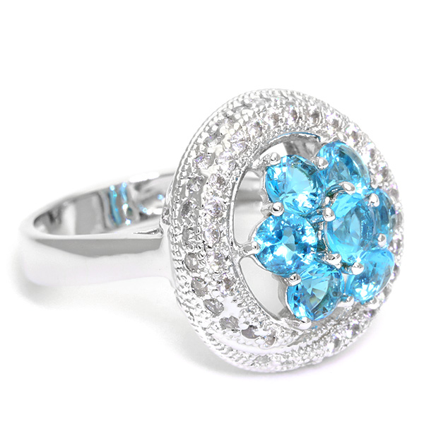 Jewelryroom.com - CREATED SWISS TOPAZ & LAB CREATED DIAMOND 18K GOLD ...