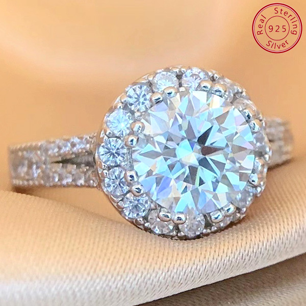 Jewelryroom.com - (CERTIFICATE REPORT) 2.00 CT DIAMOND MOISSANITE 925 STERLING SILVER RING ...