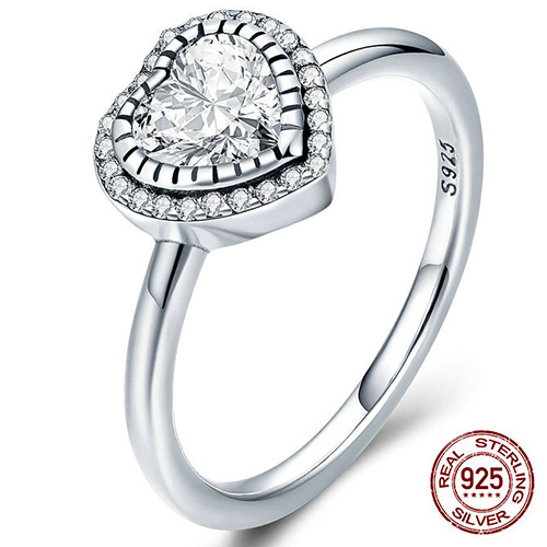 Jewelryroom.com - NEW! (R423) DIAMOND ENGAGEMENT PURE 925 STERLING SILVER RING - Item #: 486237