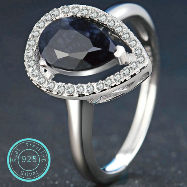 Jewelryroom.com - NEW!! GENUINE SAPPHIRE 925 STERLING SILVER RING ...