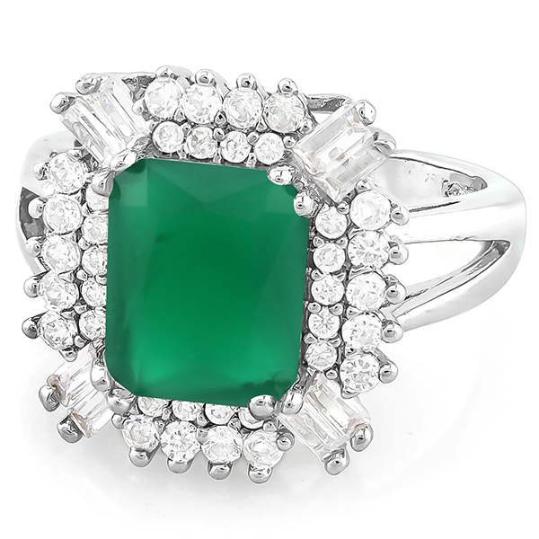 Jewelryroom.com - CREATED EMERALD & LAB CREATED DIAMOND 18K GOLD PLATED ...
