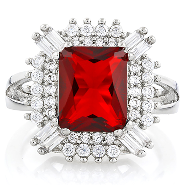 Jewelryroom.com - CREATED RUBY & LAB CREATED DIAMOND 18K GOLD PLATED ...