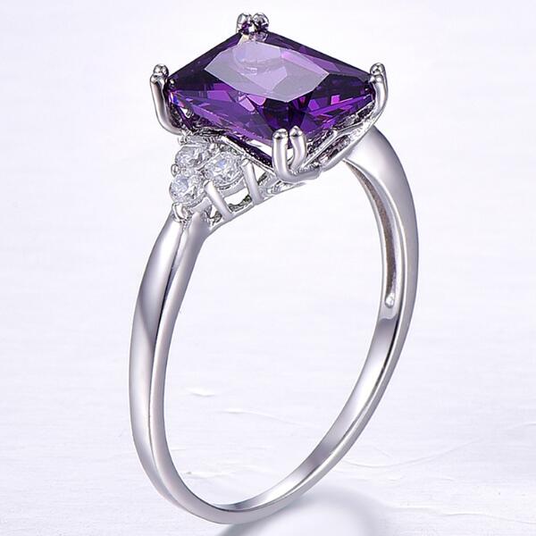 Jewelryroom.com - CREATED AMETHYST 925 STERLING SILVER RING - Item ...